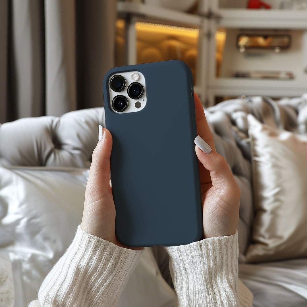 Charcoal Blue Matte Minimalist Aesthetic Phone Case iPhone 17 Air 16 ...