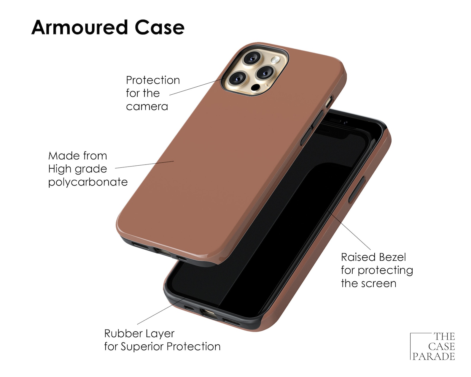 Brown Beige Matte Minimalist Aesthetic Tough Phone Case for | Etsy