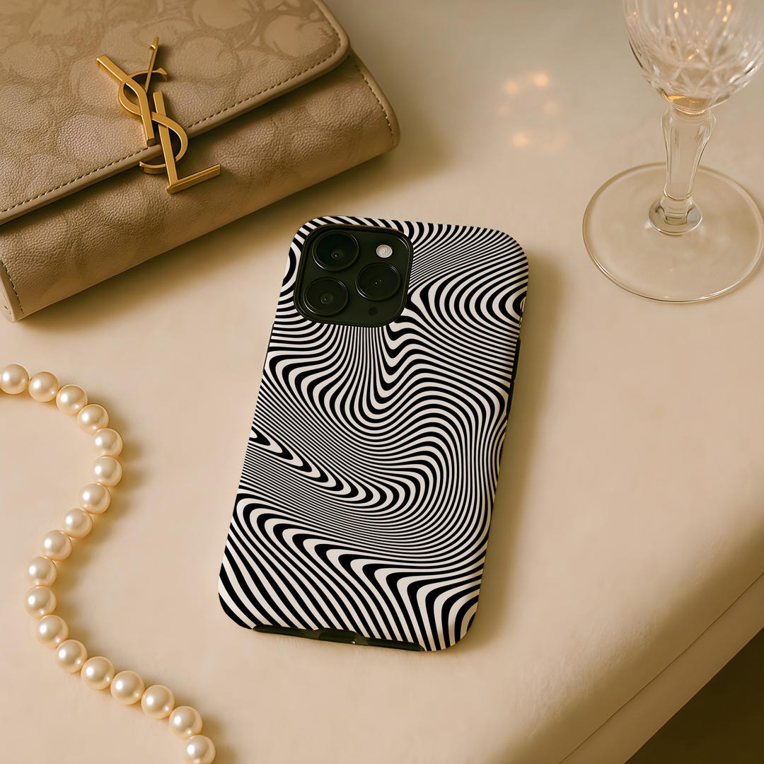 Optical Illusion Psychedelic Preppy Phone Case Samsung Galaxy S26 S25 ...