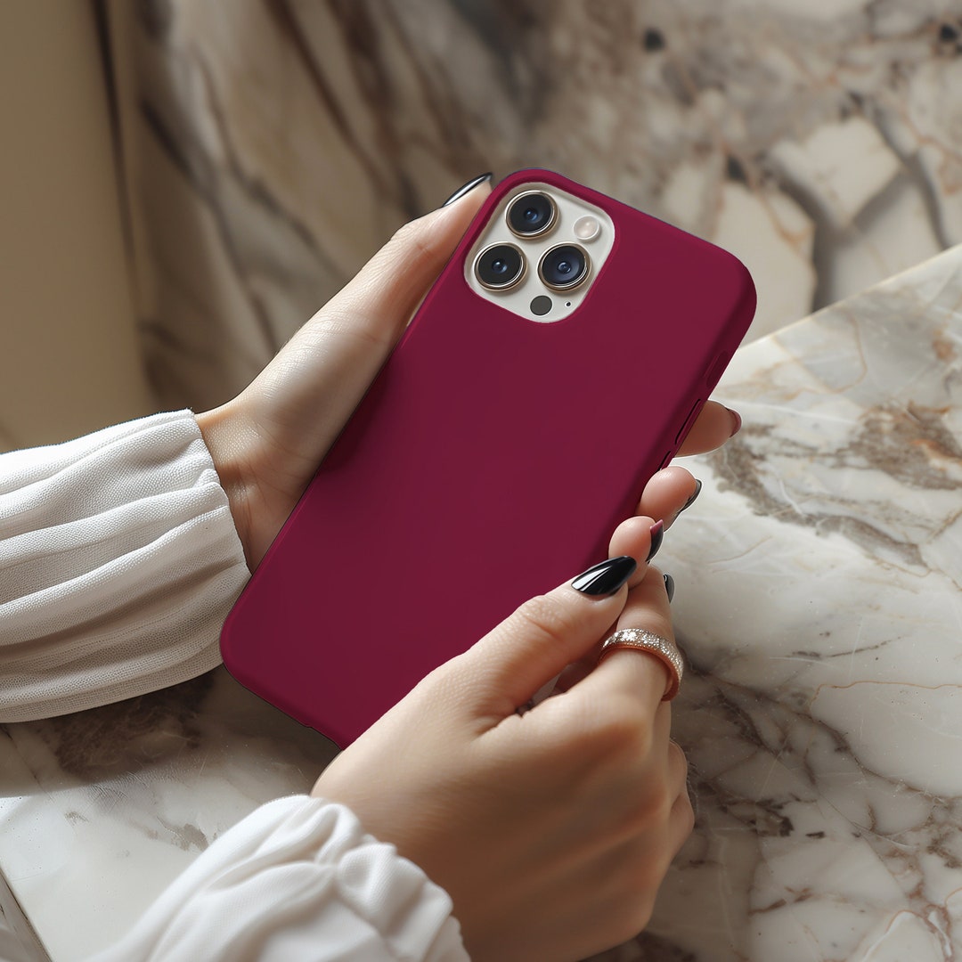 Maroon Red Matte Minimalist Aesthetic Phone Case iPhone 16 16e 15 14 13 ...