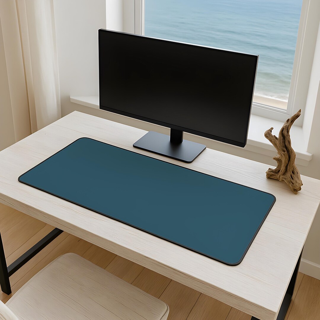 Blue Desk Mat | Aesthetic Gaming Desk Mat | Kawaii Cute Unique Desk Mat ...