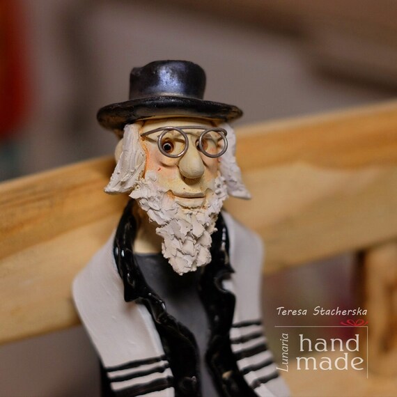 Judaica Jew Figurine Ceramic Sculpture Sitting Jewish Man | Etsy