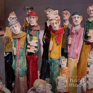 Ceramic Figure Librarian, Ceramic Sculpture, Unique Piece of Art ...