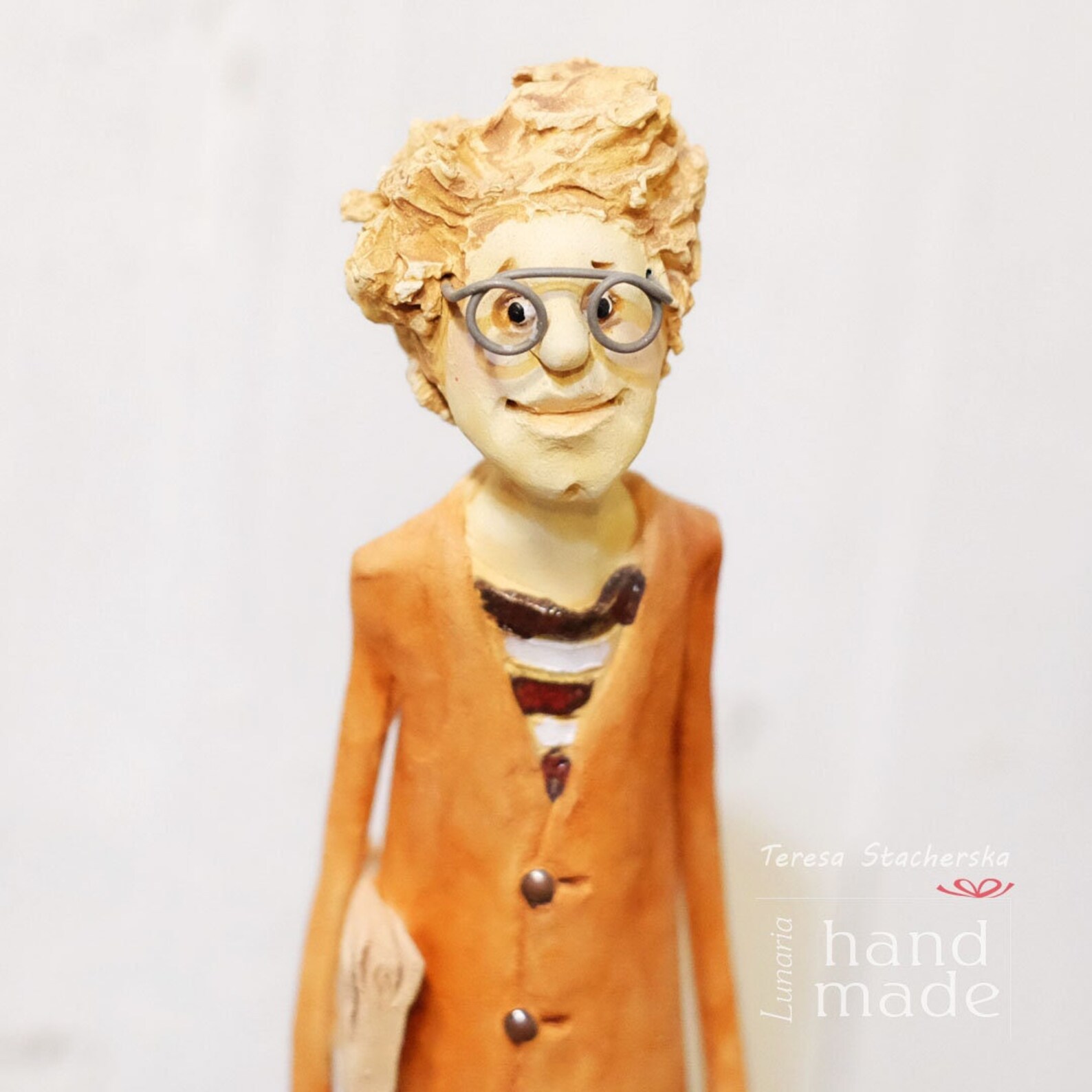 Ceramic Figure Librarian, Ceramic Sculpture, Unique Piece of Art ...