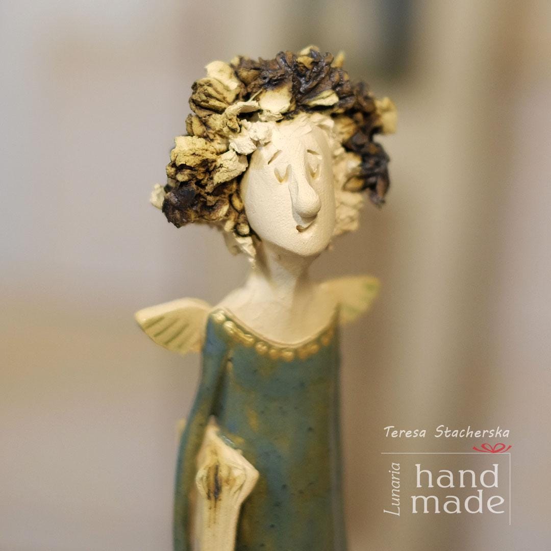 Ceramic Angel Hand Made Ornament Beautifully. Angel for Christmas ...