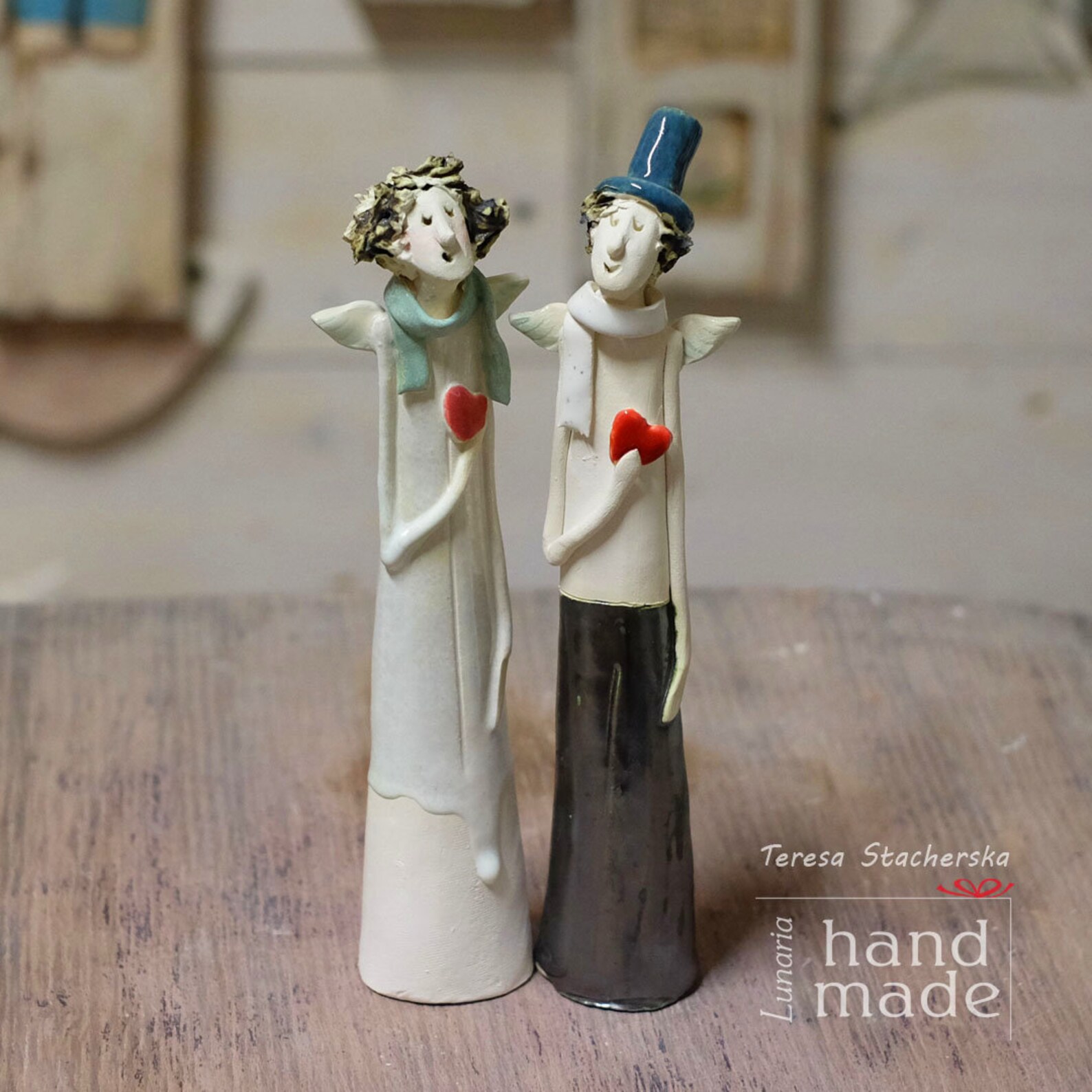 Standing Ceramic Figurines Hand Made Bridal Gift Ceramic | Etsy