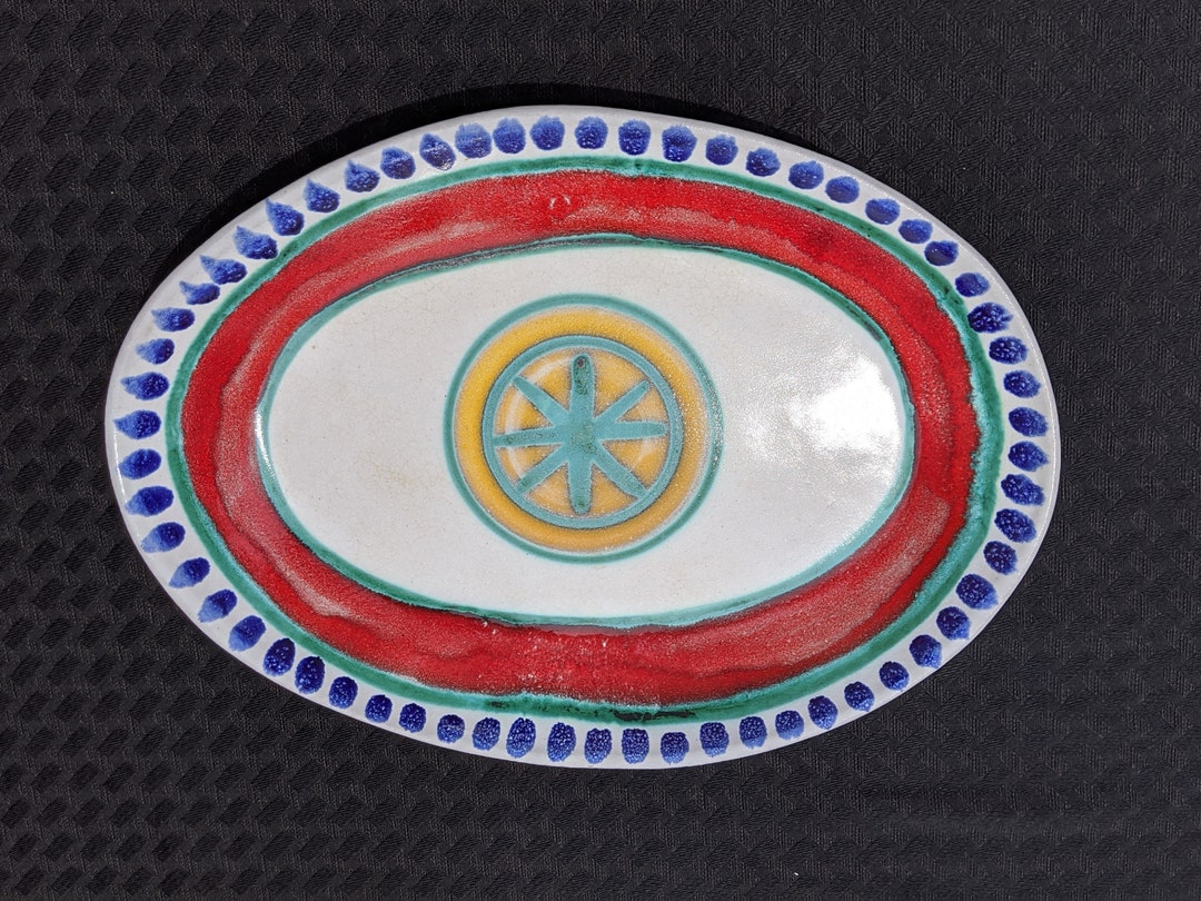 Large Desimone Platter With Geometric Design, Signed From 1964. - Etsy