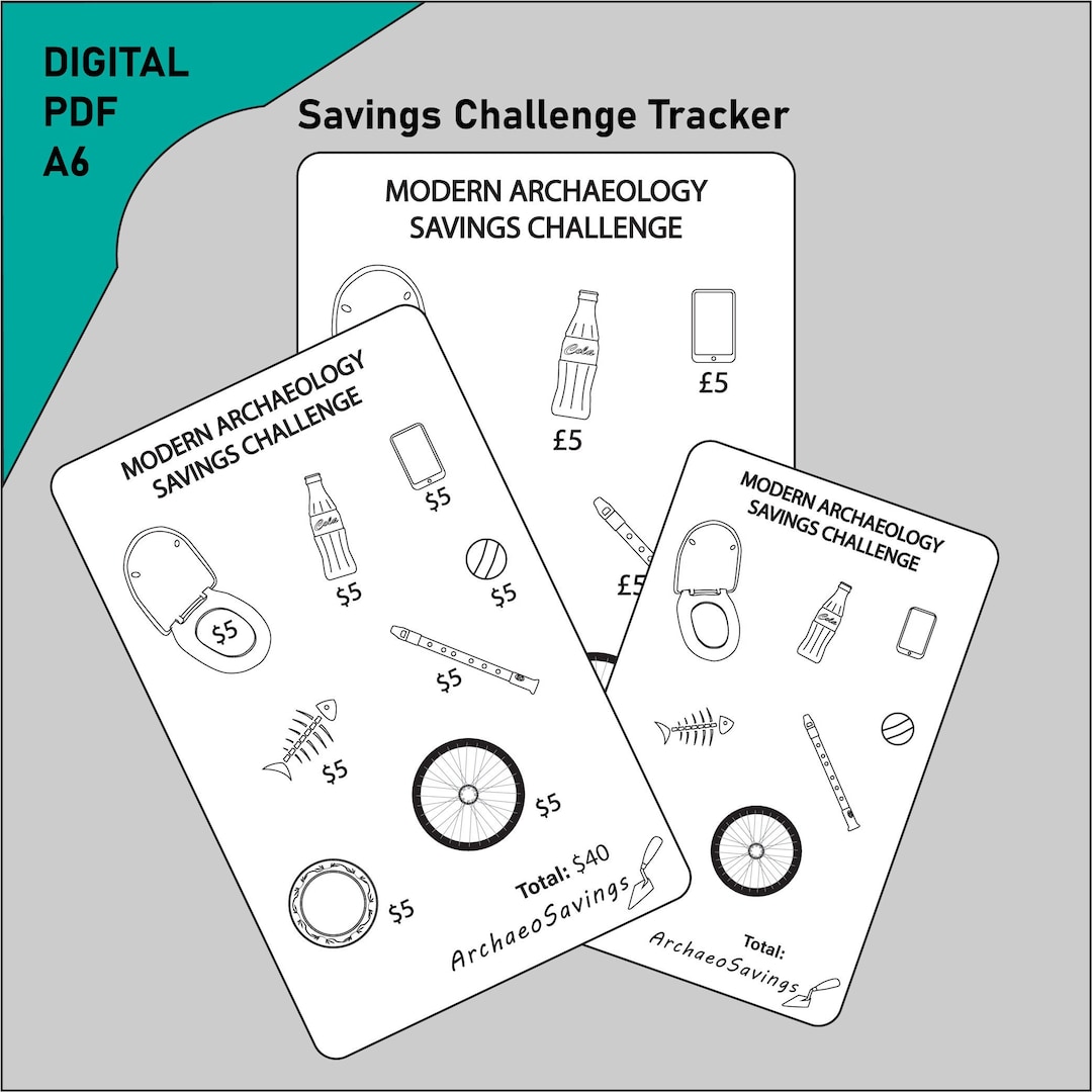 Basic Savings Challenge Trackers Digital Download - Etsy
