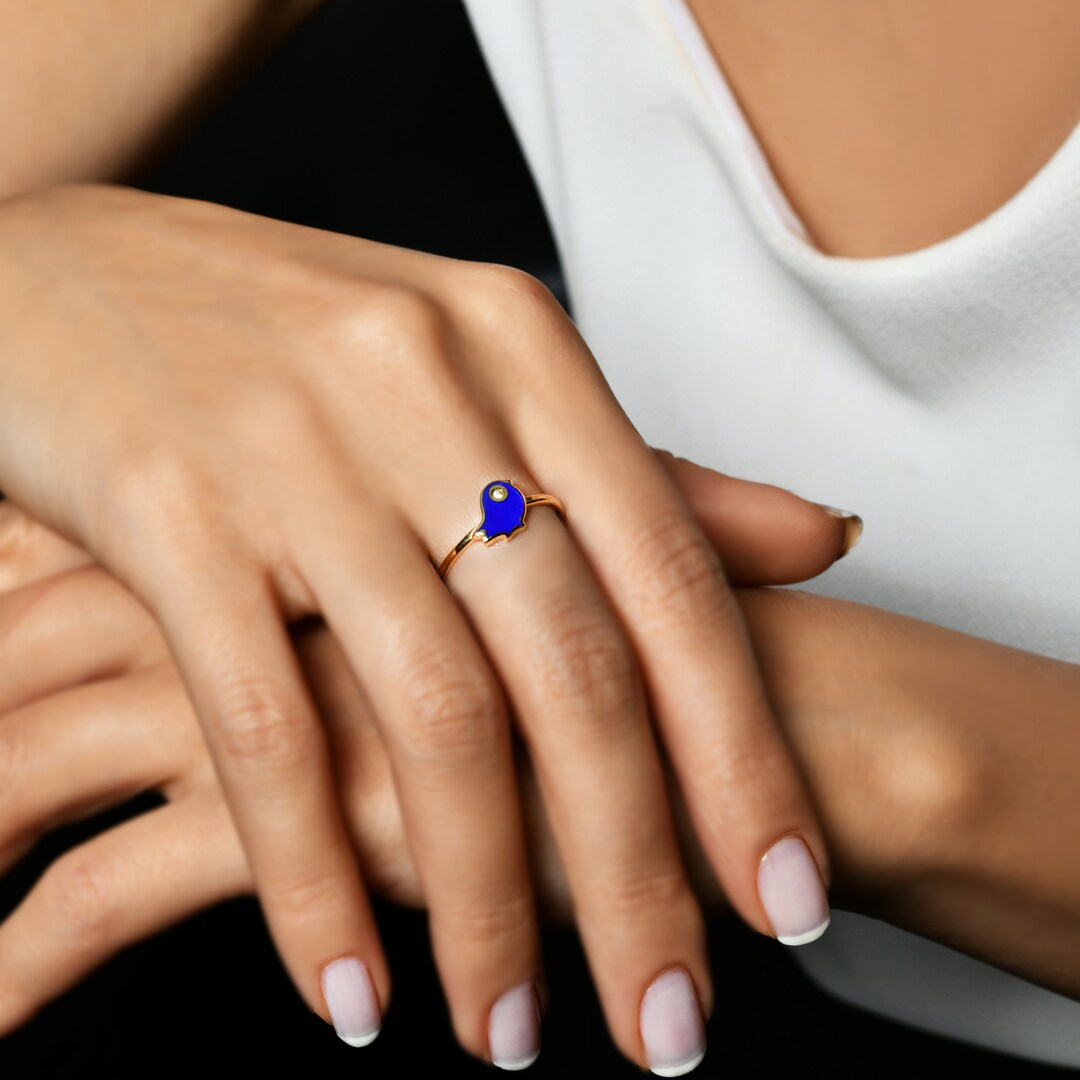 Sterling Silver Blue Enamled Bird Ring bird Ring Animal Lover Gift ...