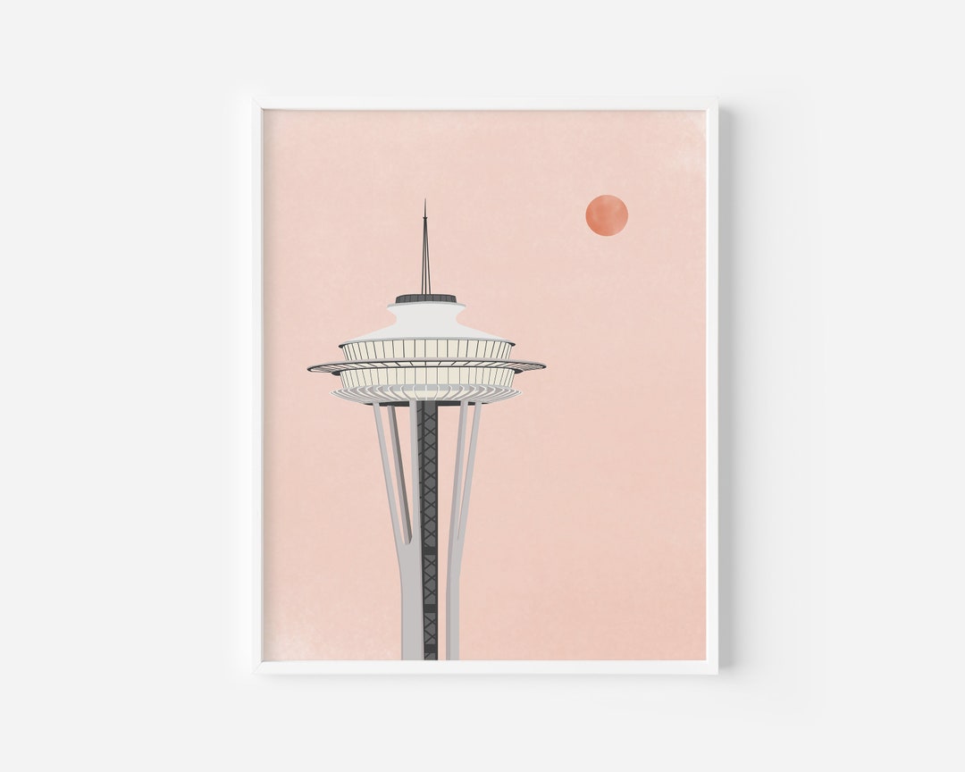 Space Needle Print: Seattle Architecture, Day Illustration - Etsy