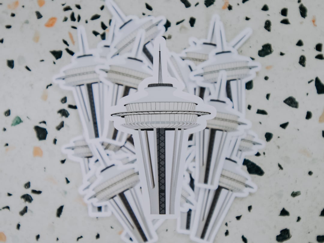 Space Needle Sticker, Vinyl Sticker, Architecture, Water Bottle Sticker ...