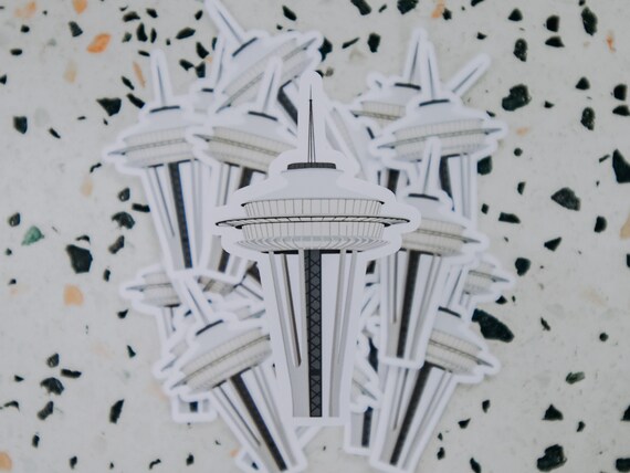Space Needle Sticker Vinyl Sticker Architecture Water - Etsy