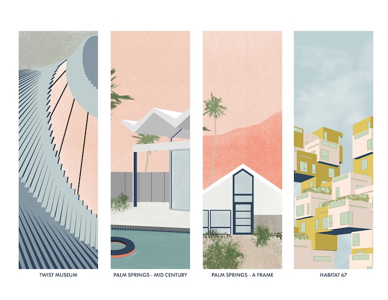 Architecture Bookmark Bookmark Illustrations Architecture - Etsy