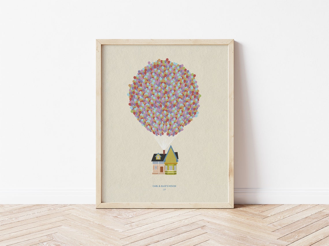 Up up House Illustration Wall Art Home Decor Pixar Art - Etsy