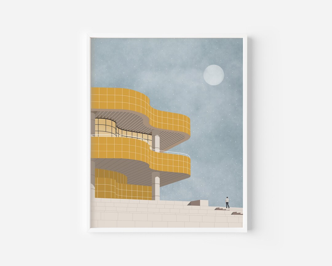 Getty Center, Illustration, Architecture, Los Angeles, LA Art, Home ...