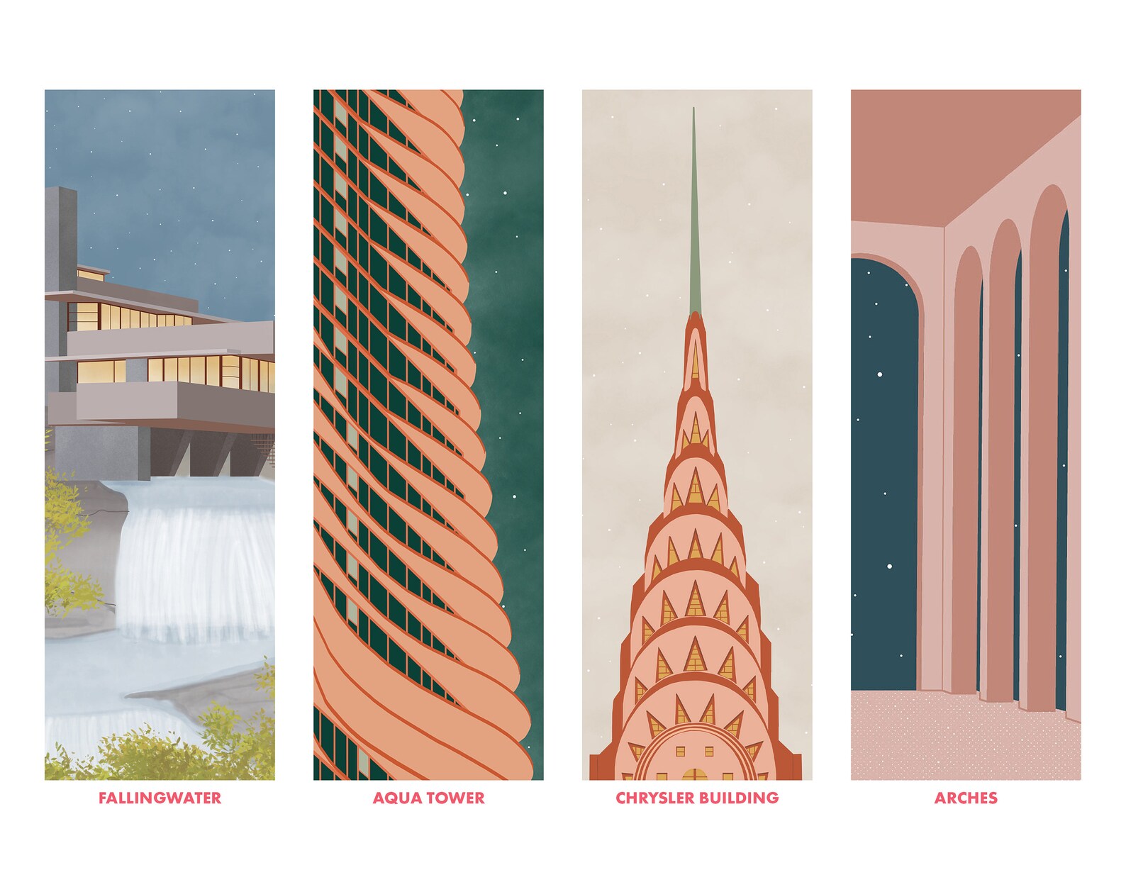 Architecture Bookmark Bookmark Illustrations Architecture | Etsy