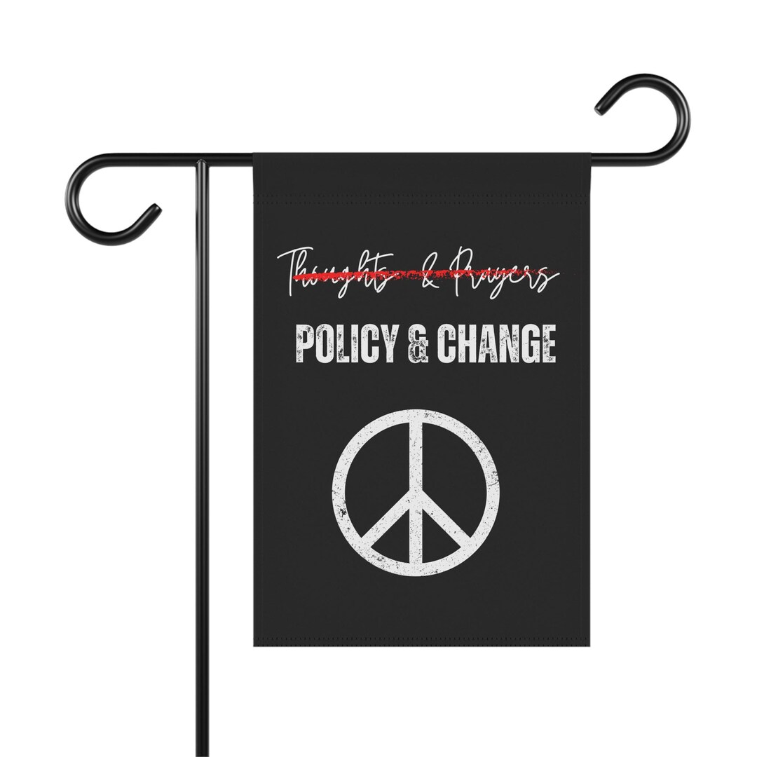 Policy Change Peace Symbol Garden Flag - Activist Decor for Yard ...