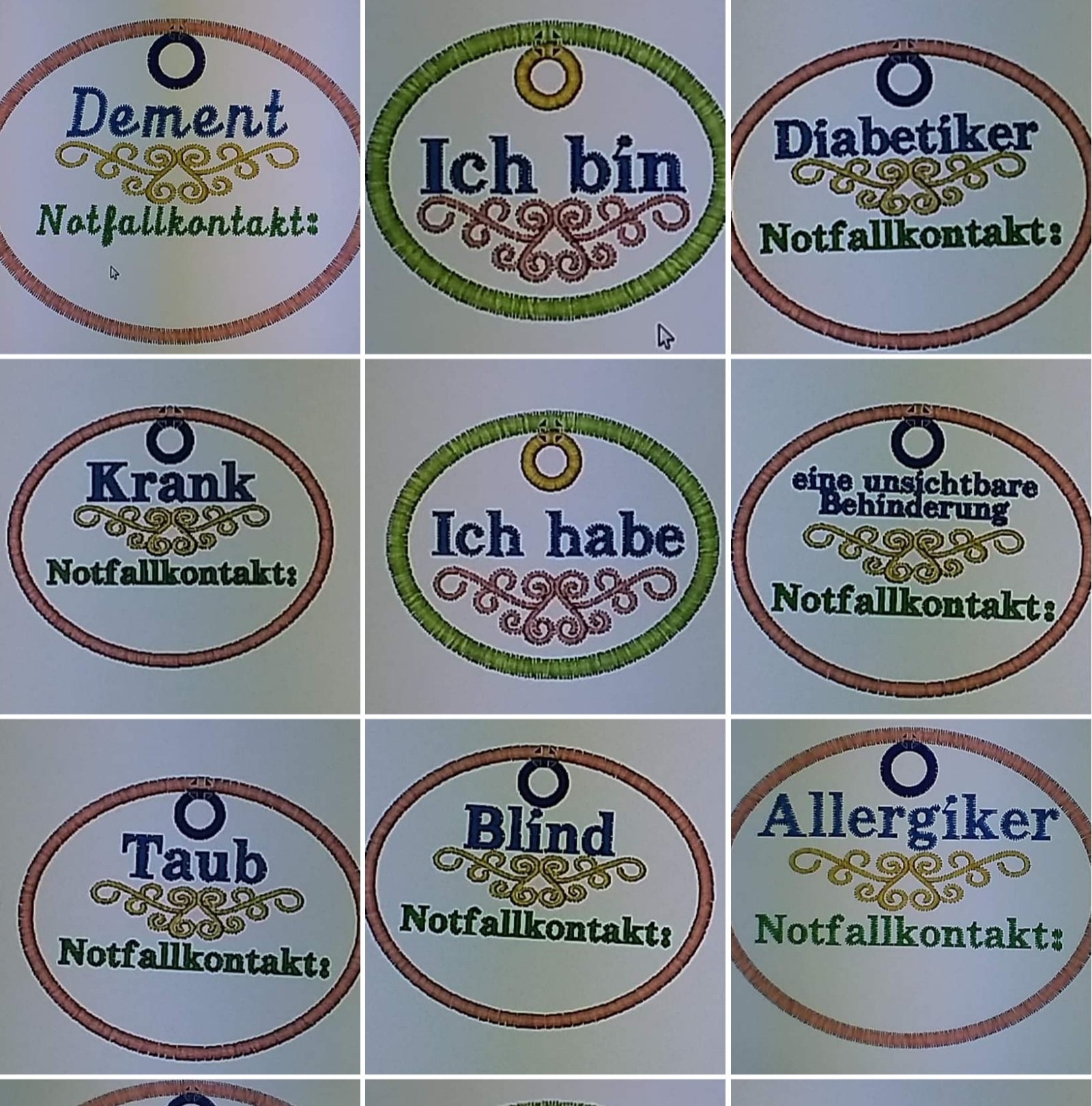 Die Monstis ITH Notfallschilder 10x10 16 verschiedene Dateien | Etsy