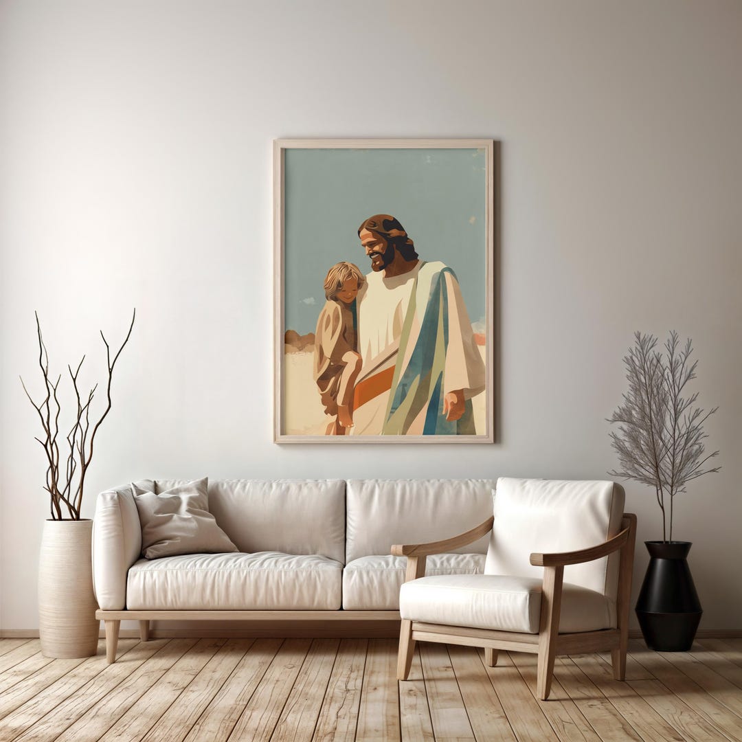 Jesus Holding Child Print: Peaceful Nursery Wall Art - Etsy