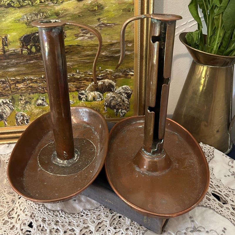Copper Candlesticks - Etsy UK
