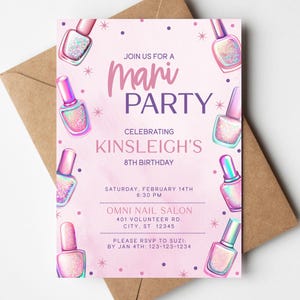 Mani Birthday Party Invitation Template, Spa Day Birthday Party ...