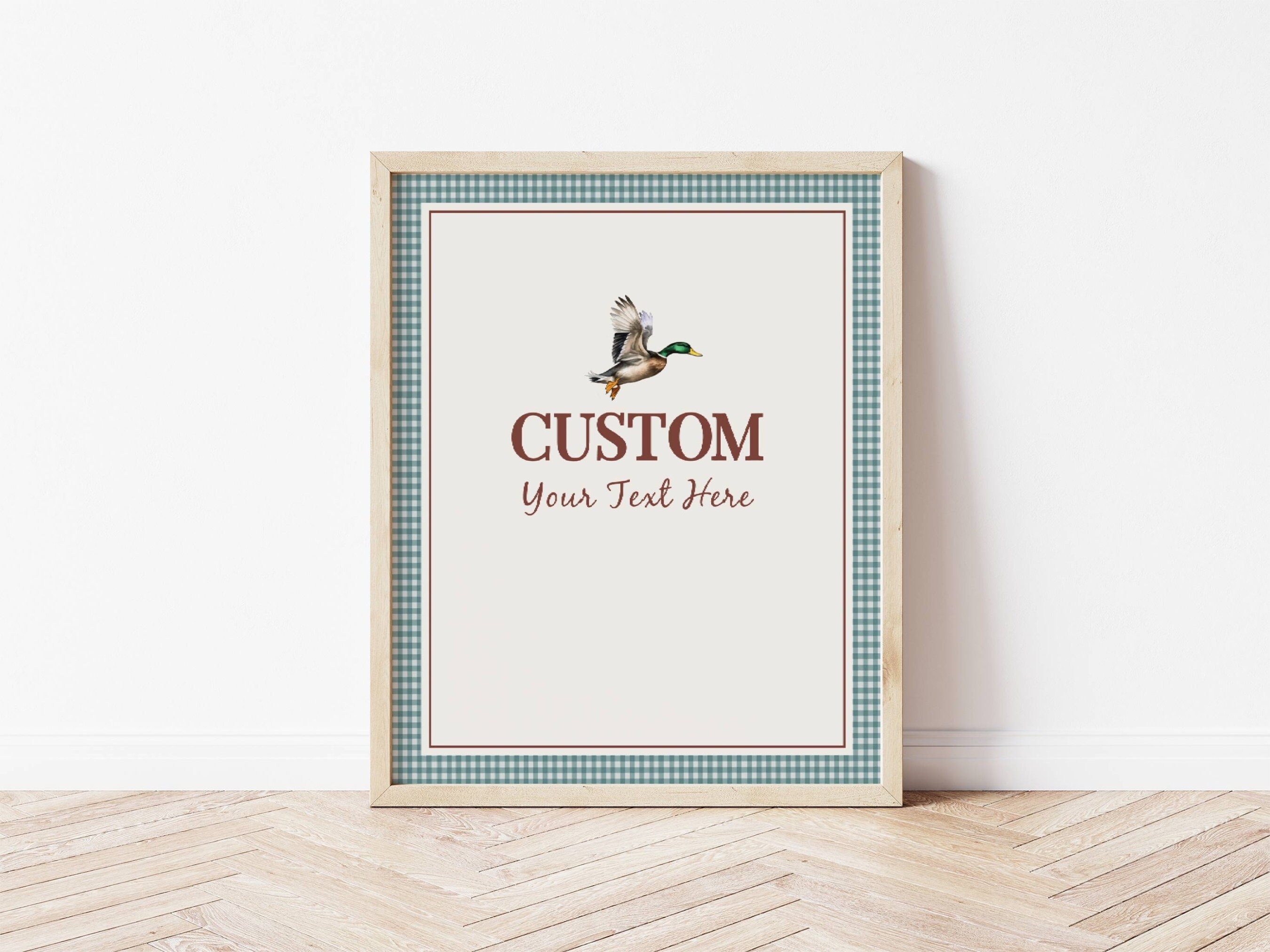 One Lucky Duck Custom Birthday Sign, Editable Template, Duck Hunting ...