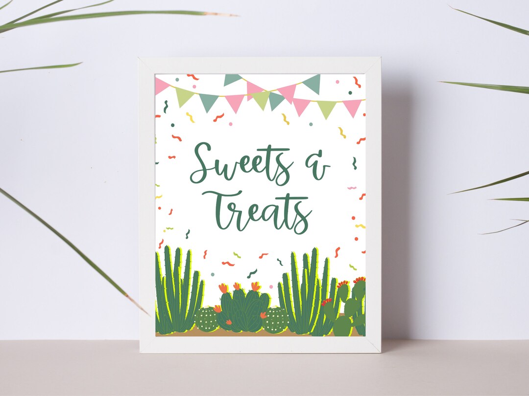 Fiesta Party Sweets & Treats Sign - Snack Bar Sign - Wedding Shower ...