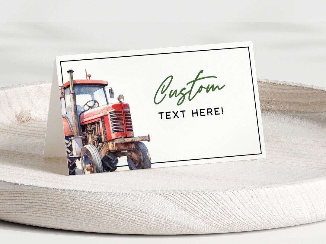 Red Tractor Food Table Tent Template, Farm Themed Birthday Food Tent ...