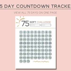 75 Soft Challenge Tracker, 75 Day Challenge Printable, 75 Soft ...