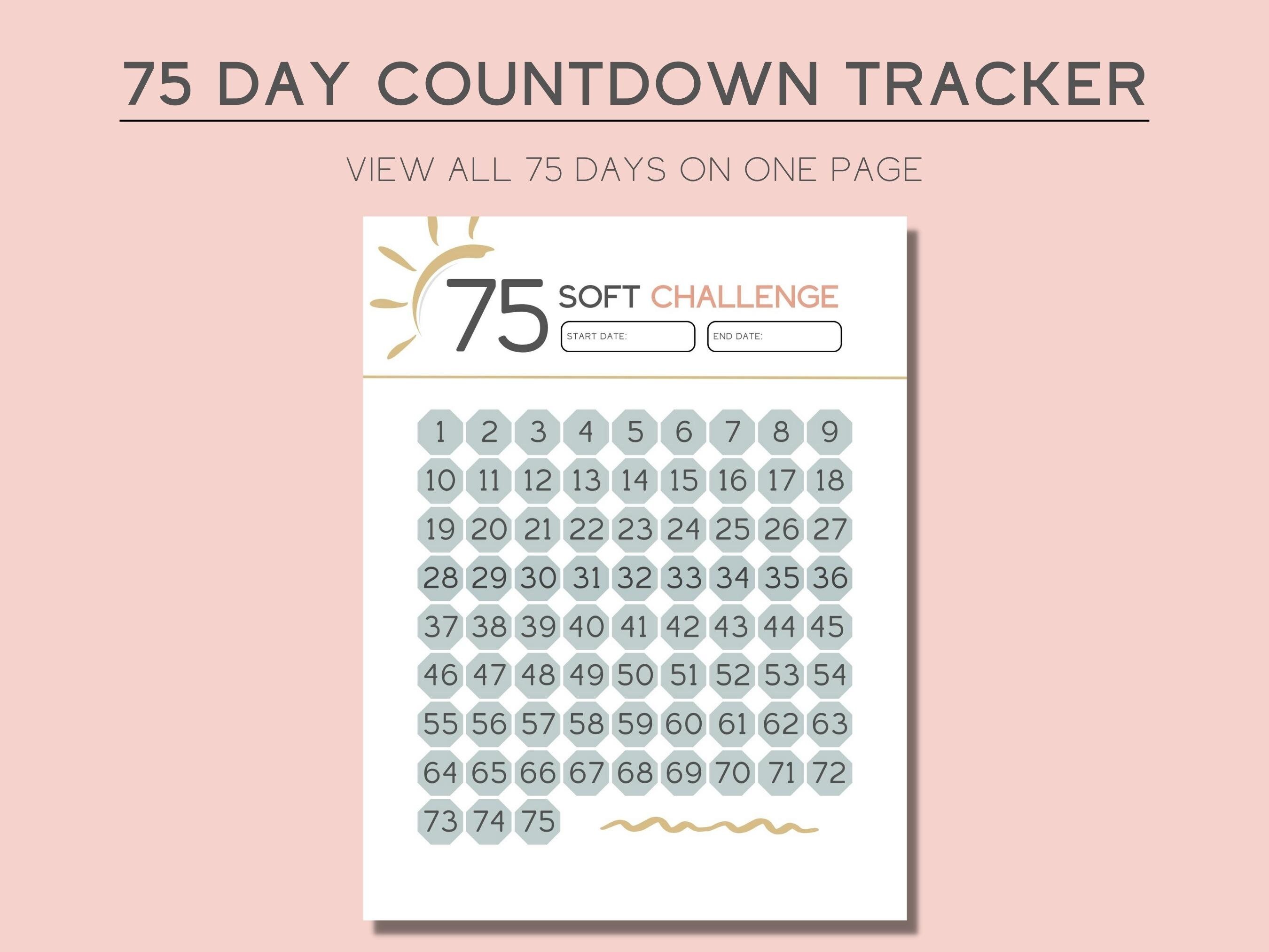 75 Soft Challenge Tracker, 75 Day Challenge Printable, 75 Soft ...