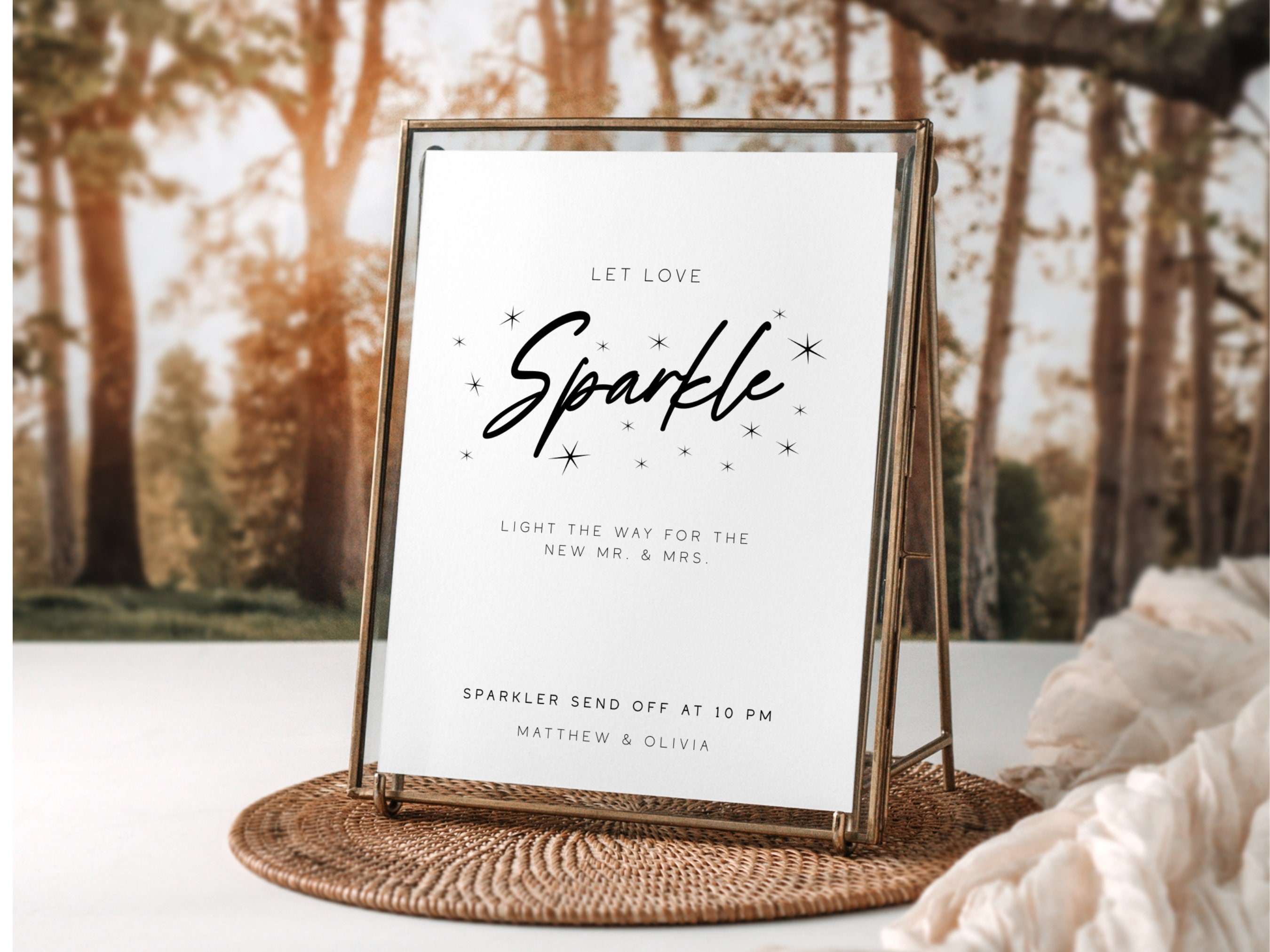 Sparkler Send off Sign, Editable Modern Wedding Sign Template - 8x10 ...