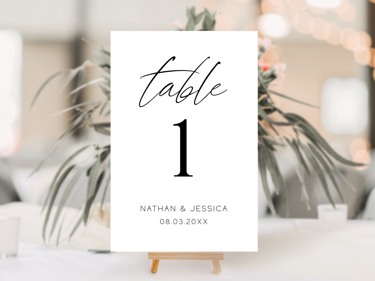 Wedding Table Number Signs - Editable, Minimalist, Elegant, Classic ...