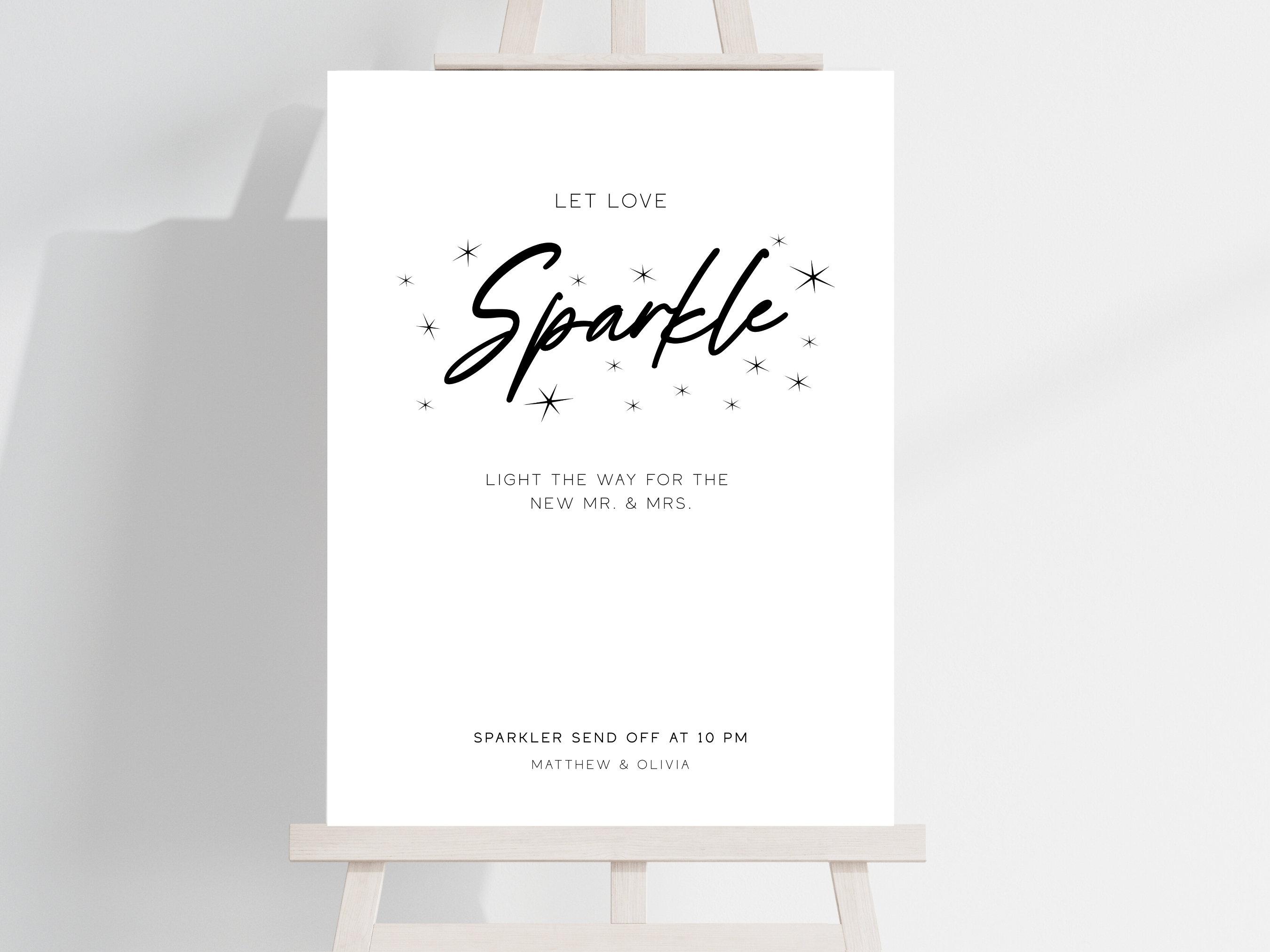 Sparkler Send off Sign, Editable Modern Wedding Sign Template 8x10 ...