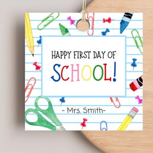 First Day of School Favor Tag, Template, Back to School Tag, Student ...