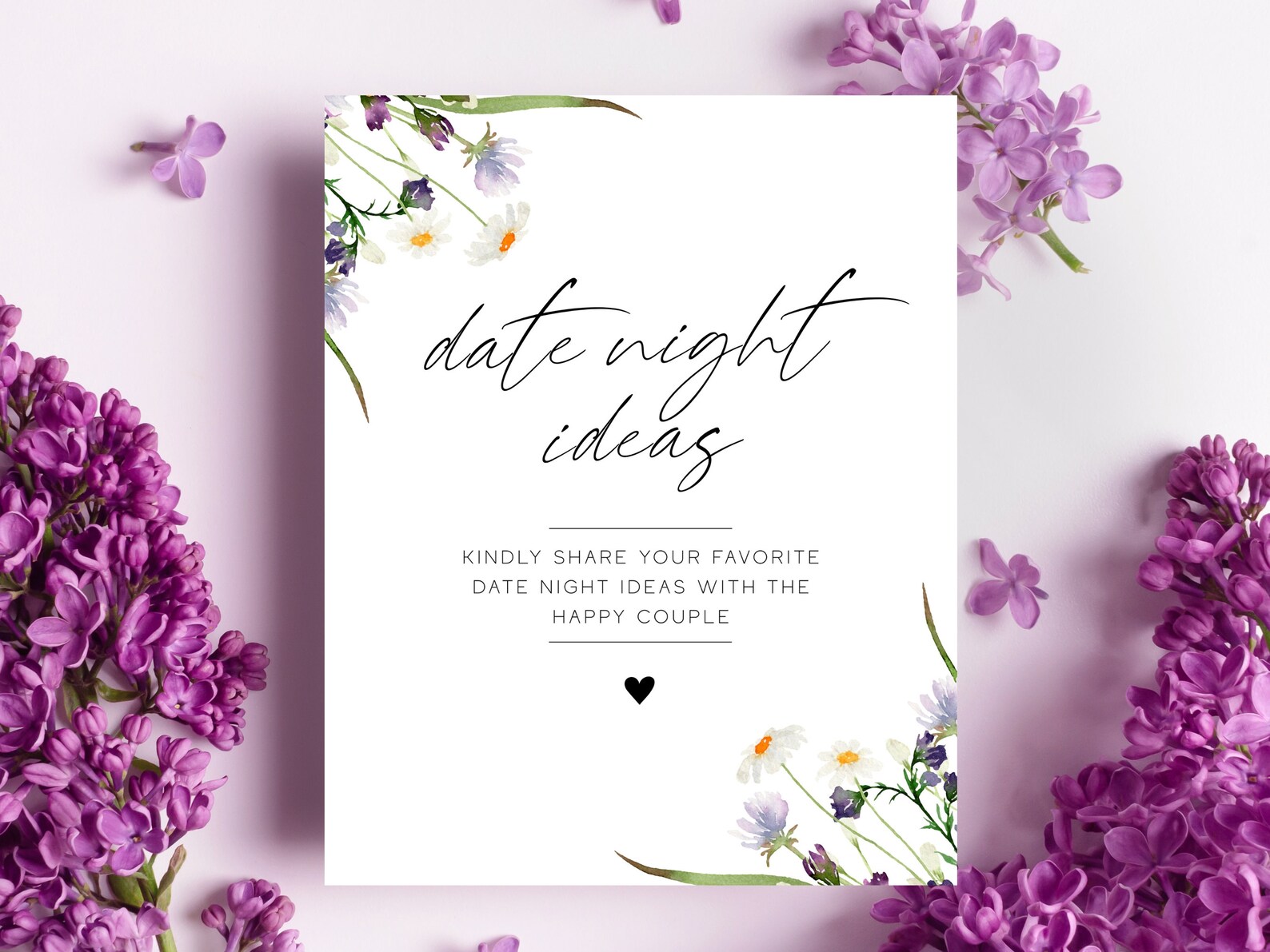 Date Night Ideas Printable Template- DIY Wedding Shower Advice - Dating ...