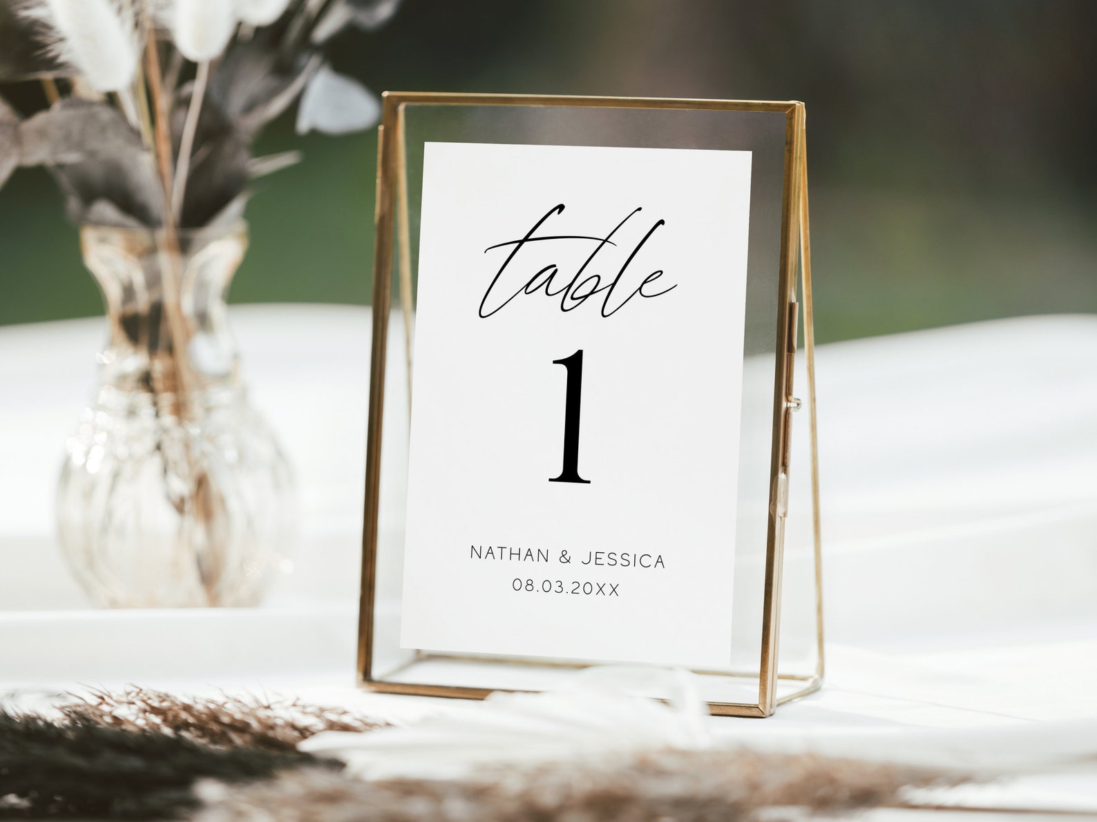 Wedding Table Number Signs - Editable, Minimalist, Elegant, Classic ...