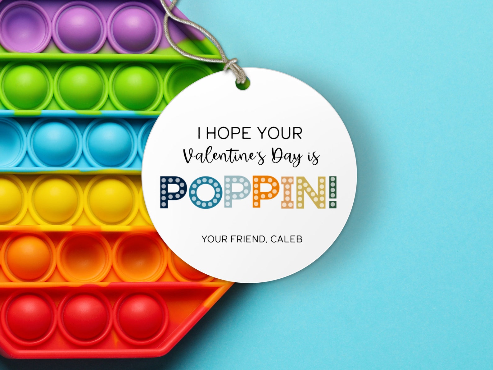 Fidget Popper Valentine's Day Tag blue & Orange Kid's and Toddler ...