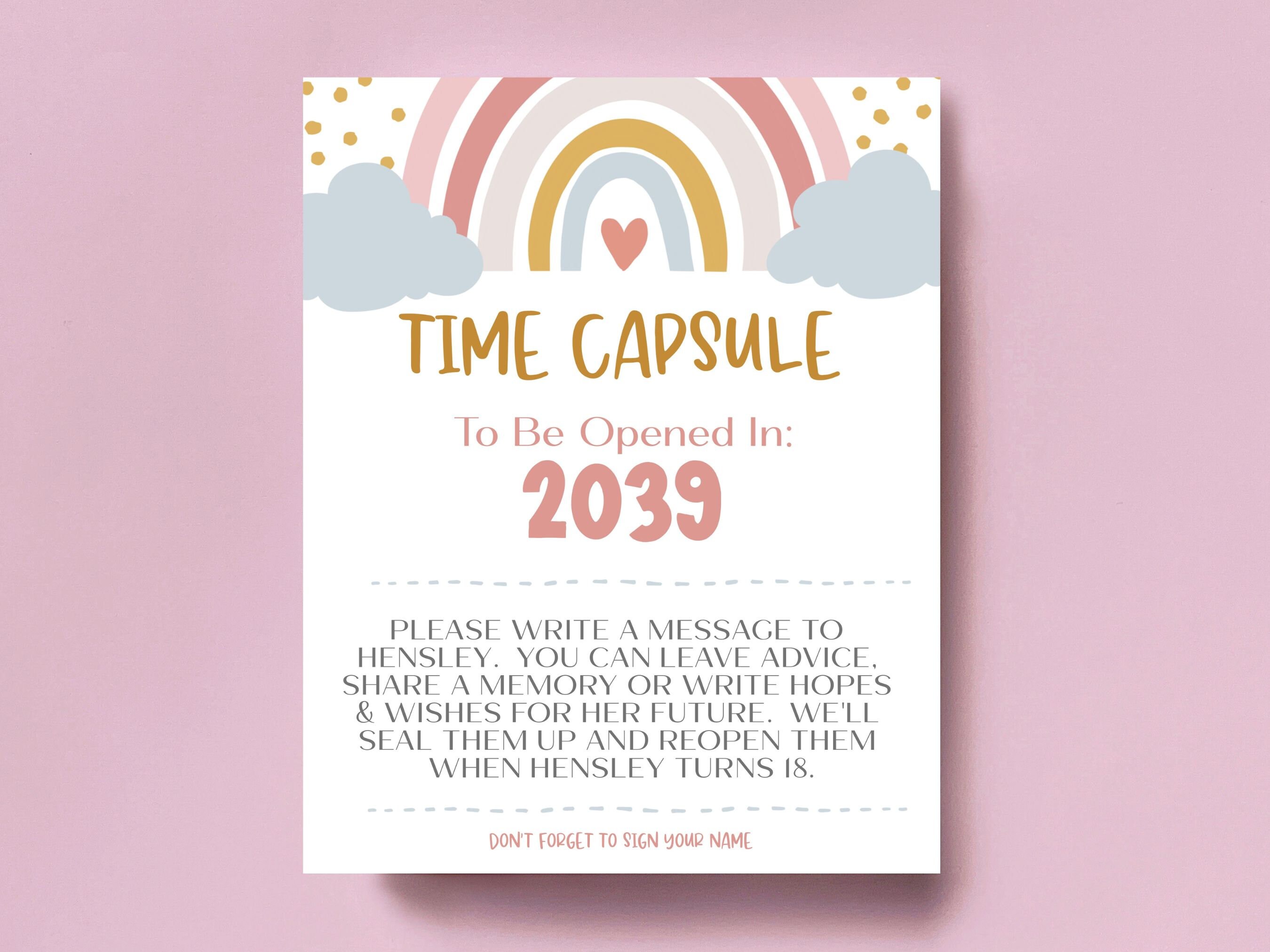 Rainbow Themed Birthday Time Capsule, Birthday Party Games, Rainbow ...