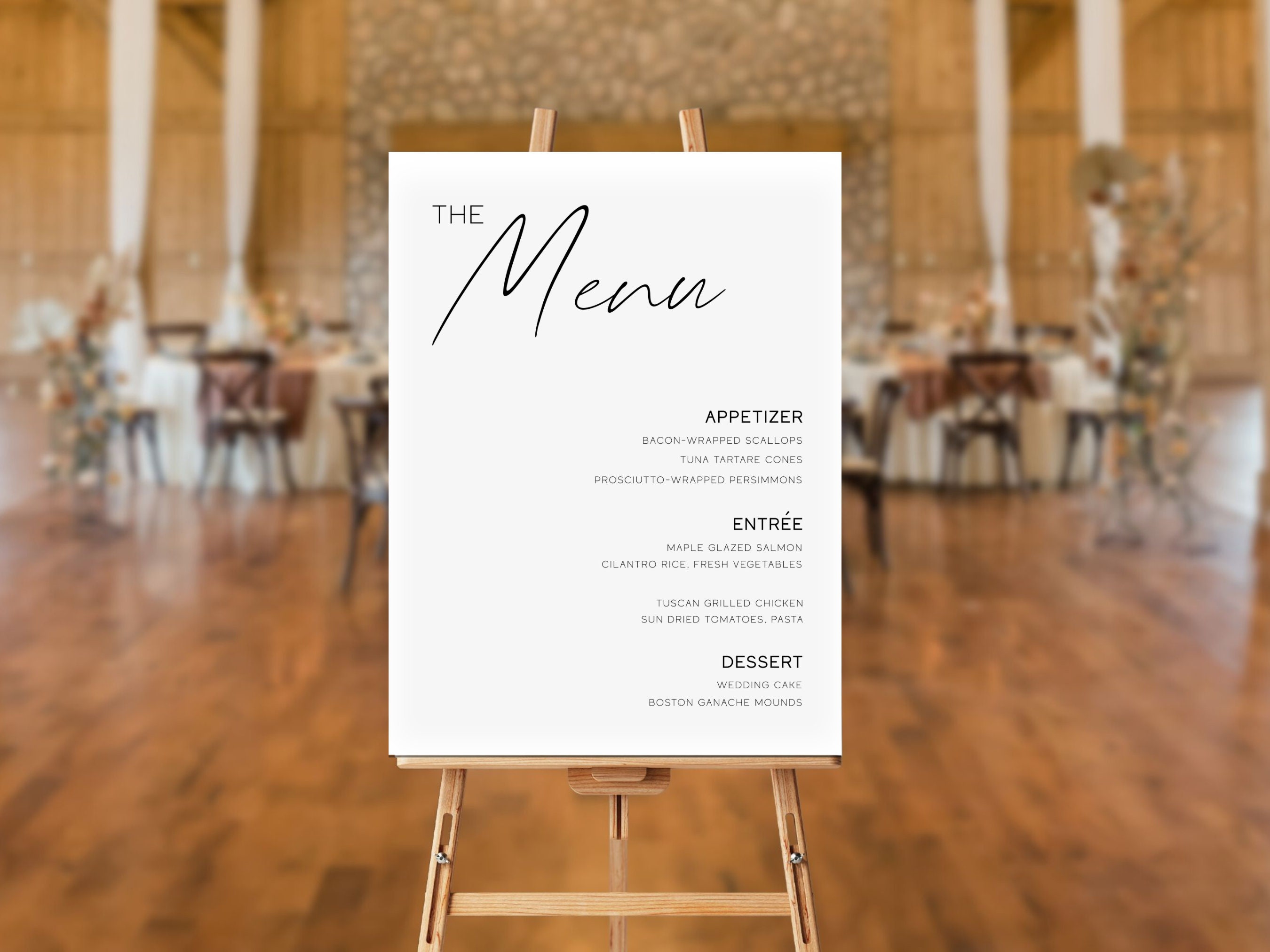 Modern Wedding Menu Poster - the Menu - Reception Buffet Sign - Modern ...