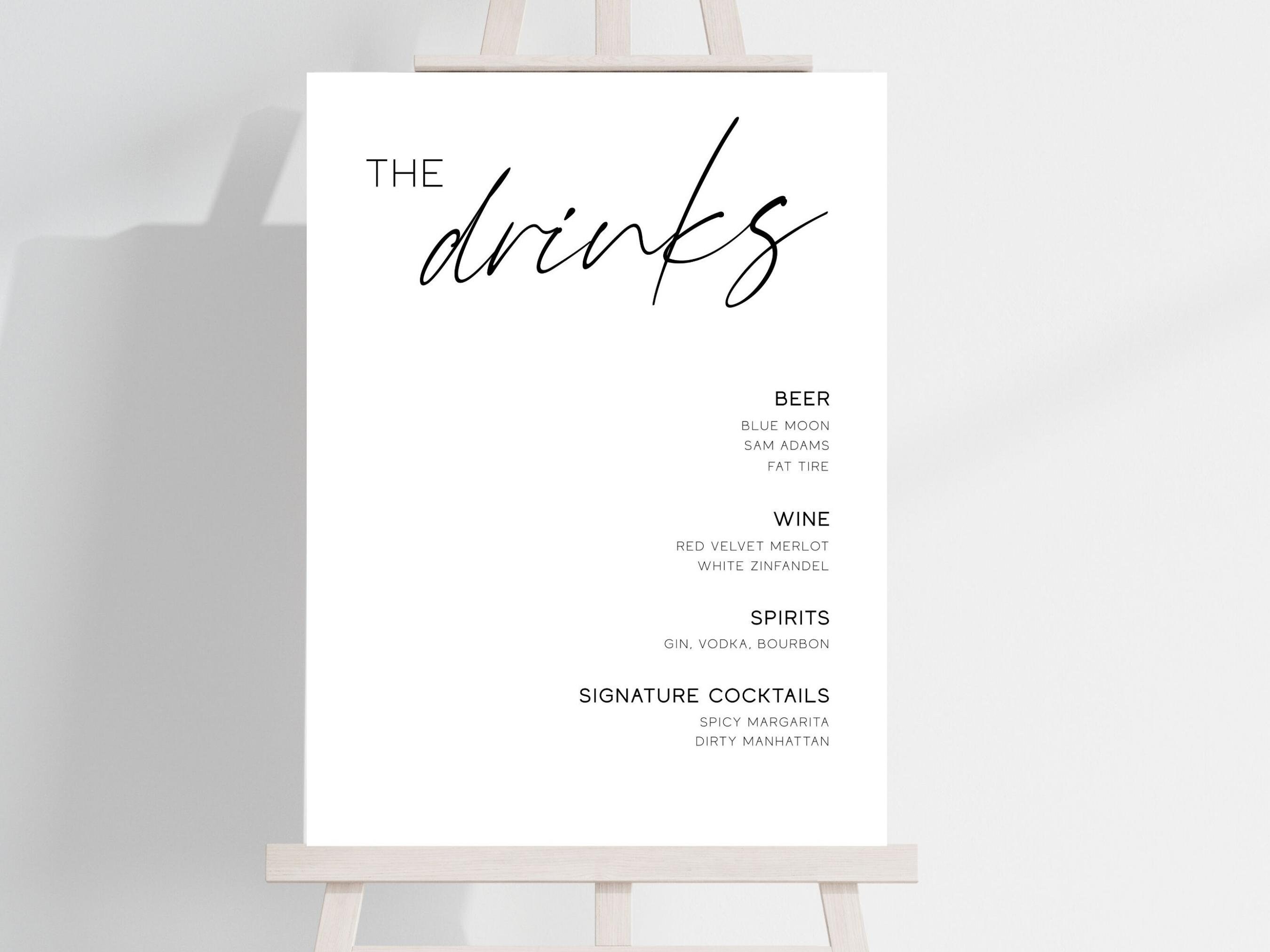 Minimalist Wedding Bundle Template, Editable Wedding and Reception ...
