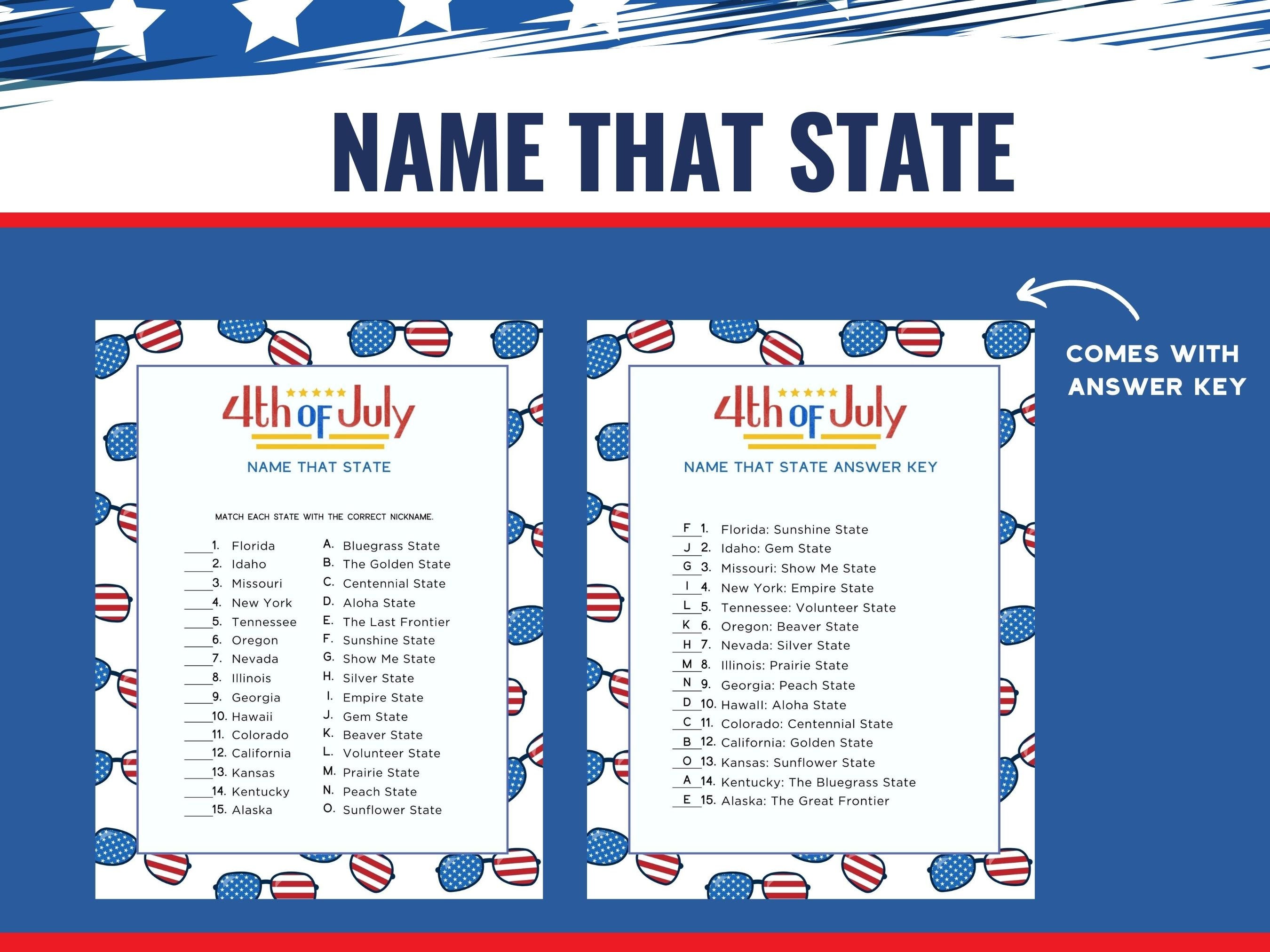 Fourth of July Printable Games Bundle, 4th of July Party Activities ...