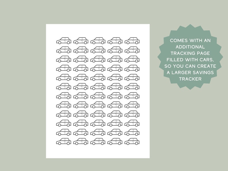 Car Fund Savings Tracker, Printable, Vehicle Savings Challenge, Car ...
