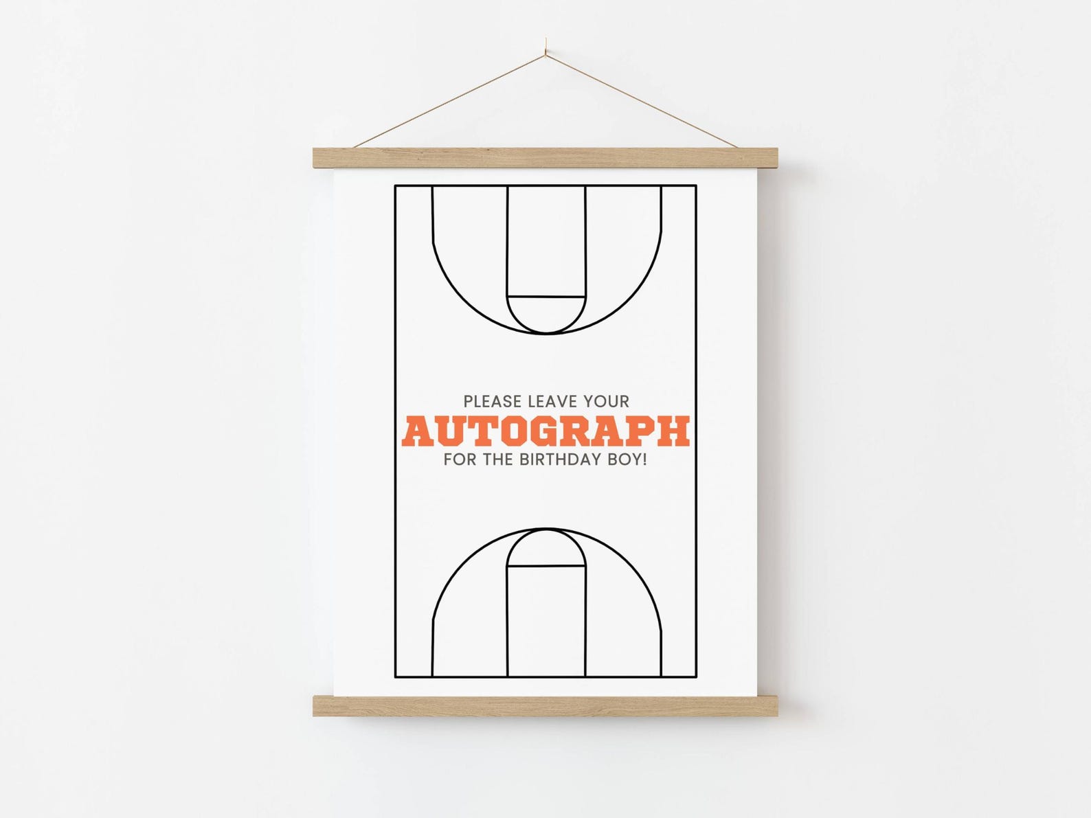 Basketball Autograph Station Sign, Template, Basketball Birthday ...