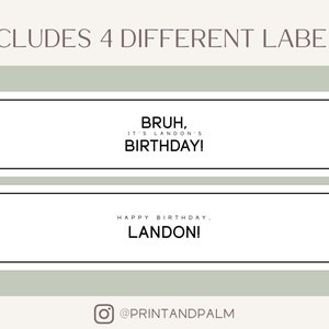 Bruh Birthday Party Water Bottle Label Editable Template, Bruh Party ...
