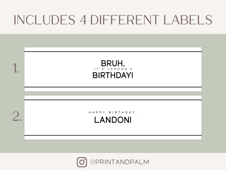 Bruh Birthday Party Water Bottle Label Editable Template, Bruh Party ...