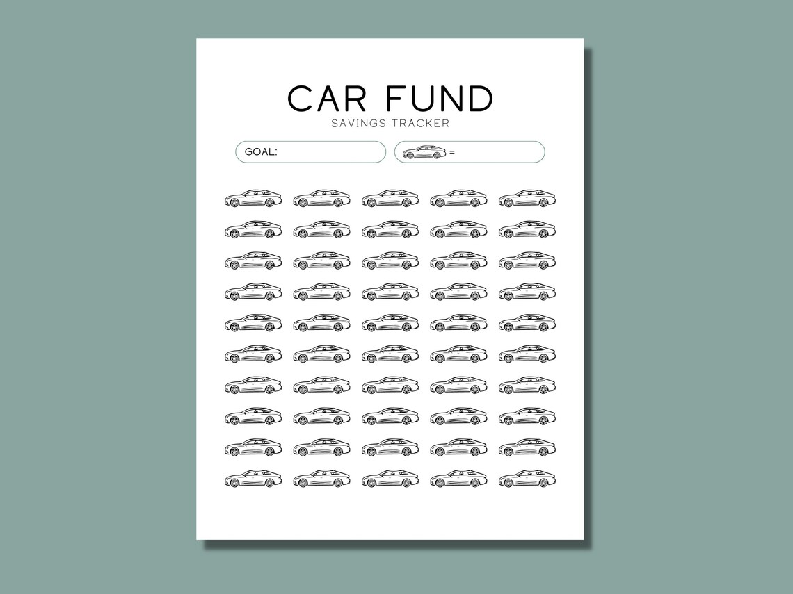 Sports Car Savings Tracker - Car Fund Savings Tracker - Sinking Fund ...