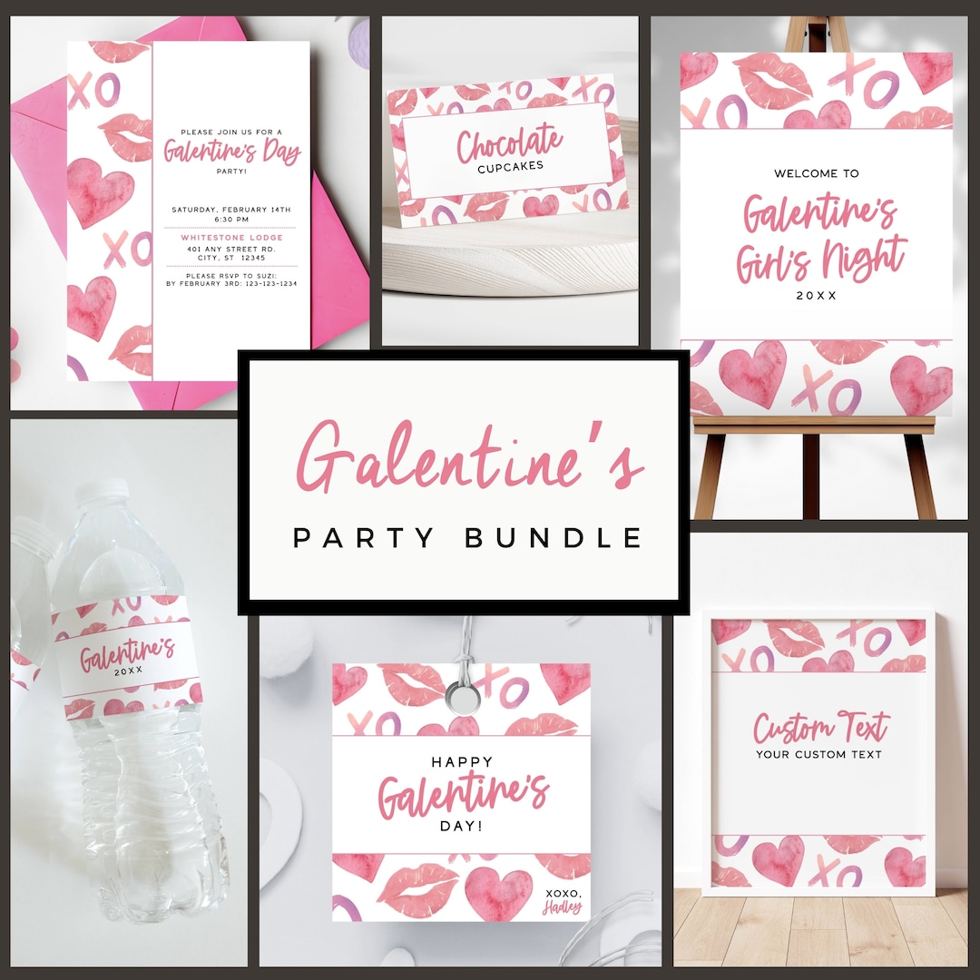 Galentine's Party Template Bundle, Valentine Party Package, Girl's ...