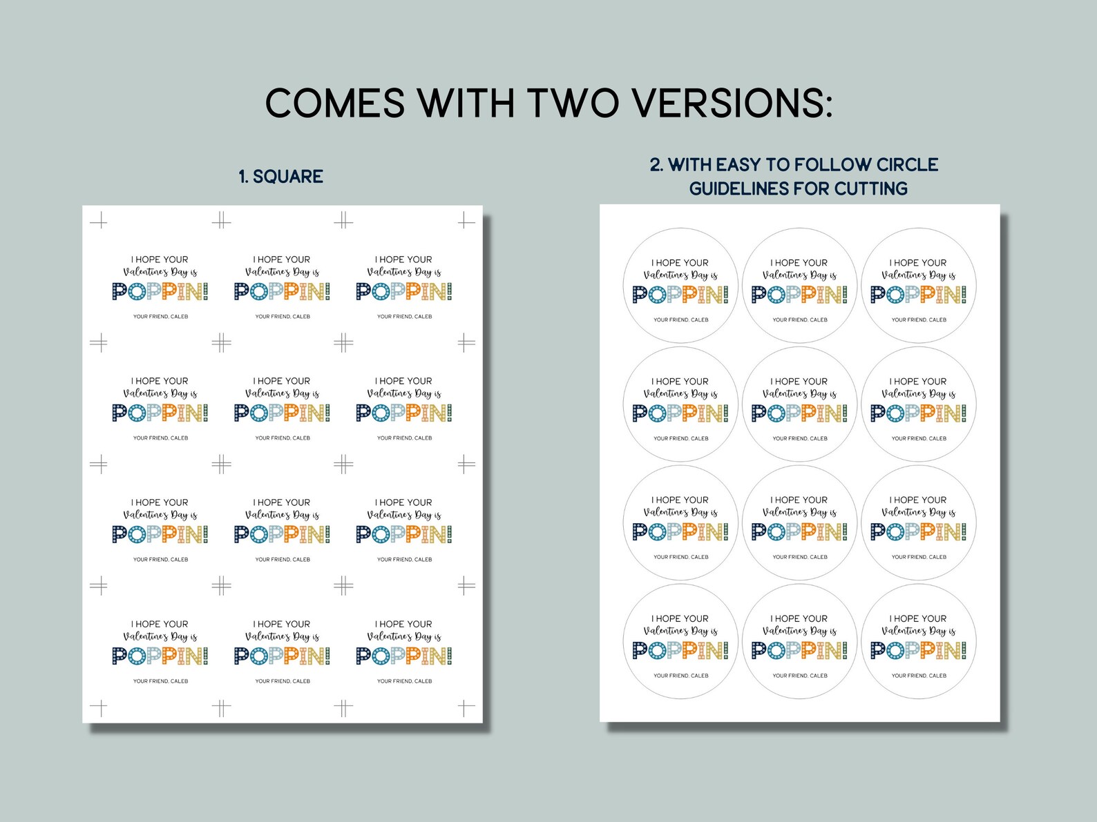 Fidget Popper Valentine's Day Tag blue & Orange Kid's and Toddler ...