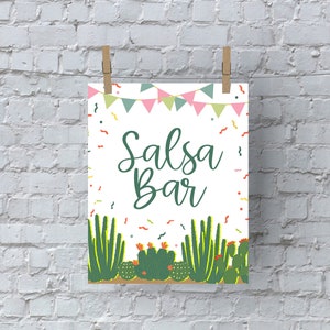 Fiesta Party Salsa Bar Sign - Bridal Shower - Baby Shower - Mexican ...