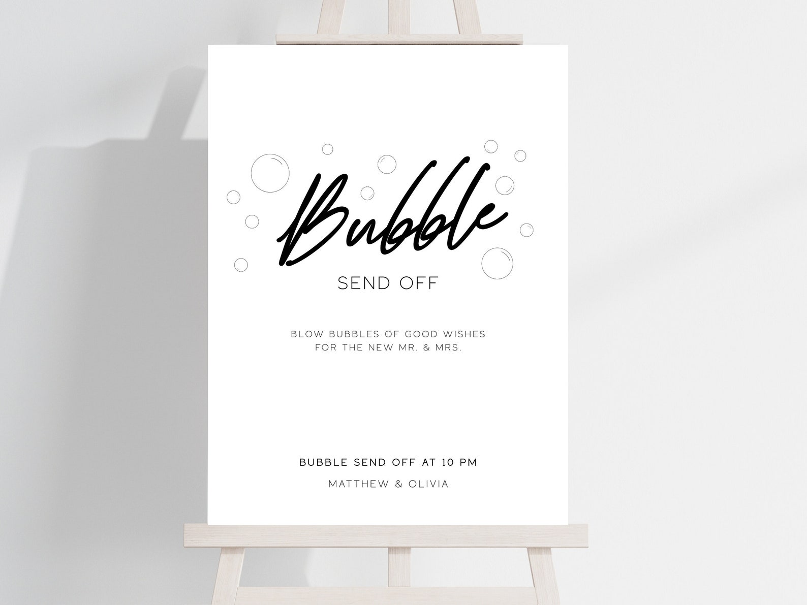 Bubble Send off Sign, Editable Modern Wedding Sign Template - 8x10 ...